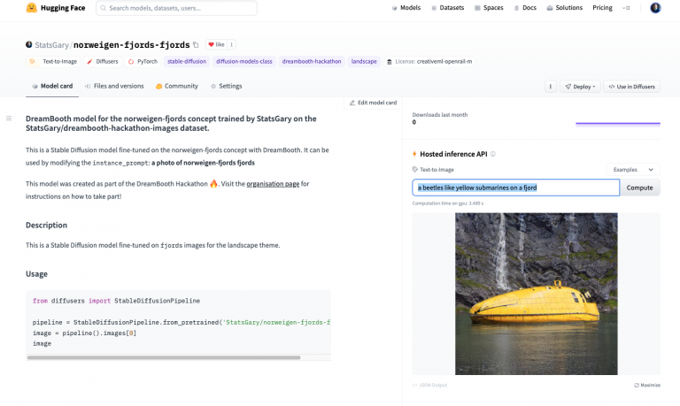 Stable Diffusion model for generating images of Fjords | Python-bloggers
